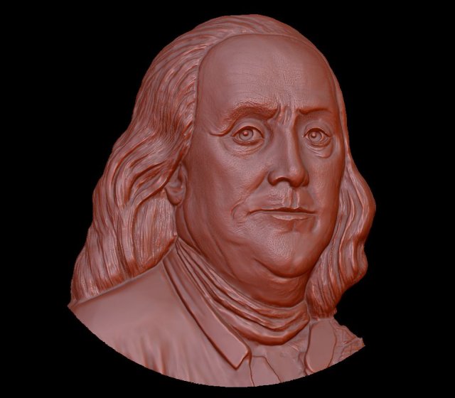 portrait relief of benjamin franklin 3D Model in Man 3DExport