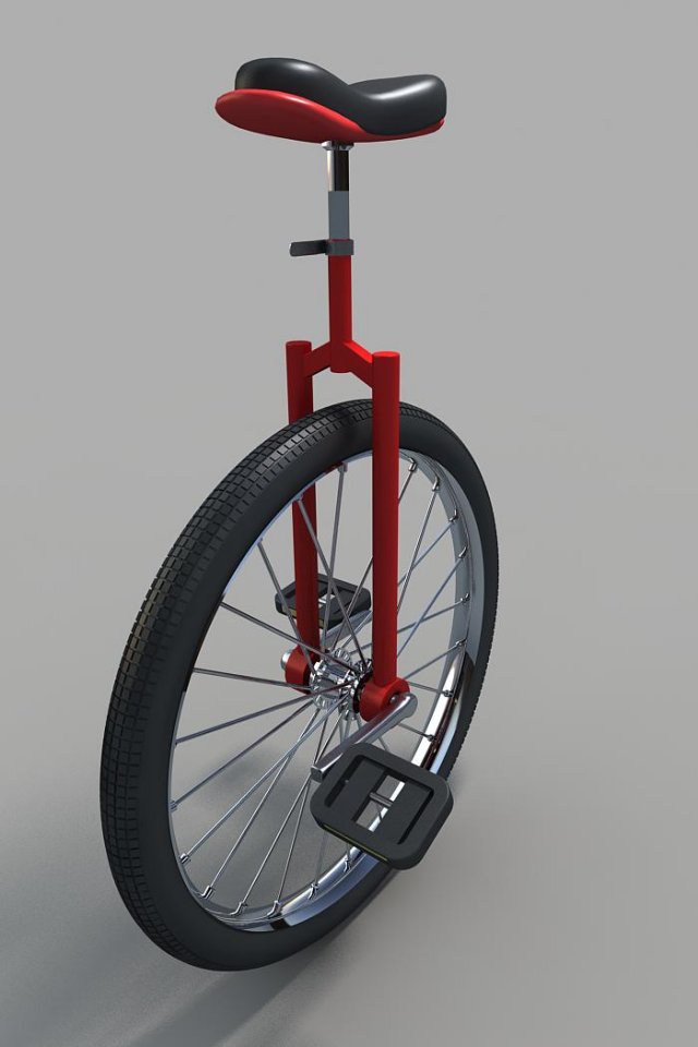 one wheeled cycle 3D Model in Bicycle 3DExport
