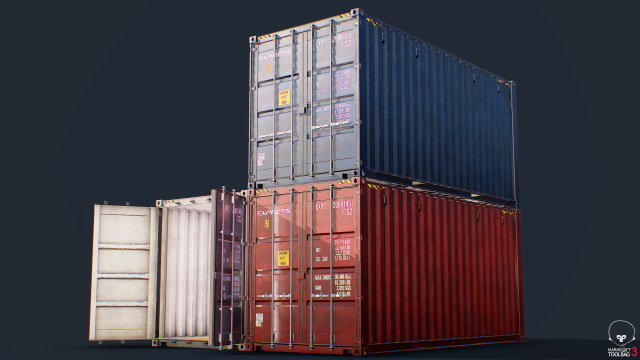 shipping container pack 3D Model in Shipping Containers 3DExport