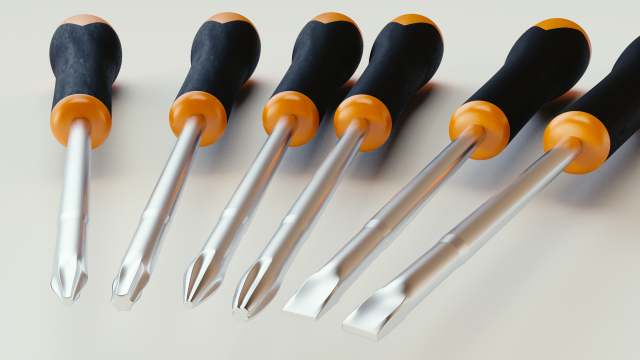 6 piece screwdriver set with bonus side cutters Free 3D Model in Tools ...