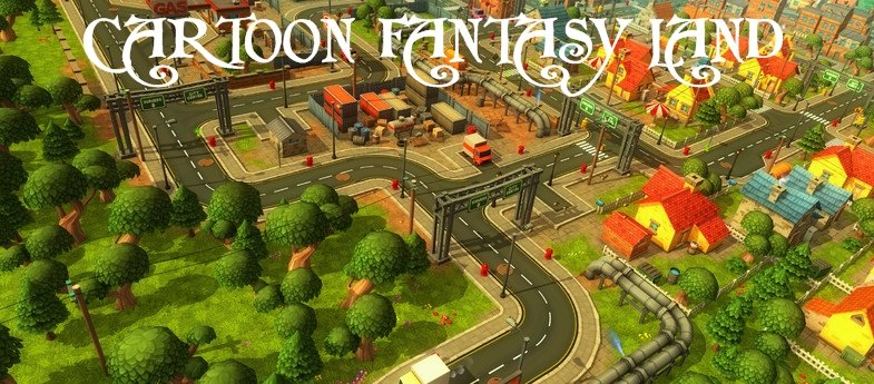 Cartoon Fantasy Land 3D Model in Environment 3DExport