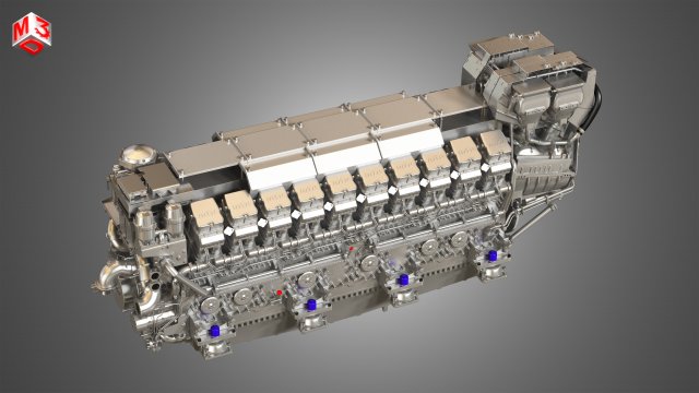 mtu-8000-20v engine 3D Model in Machines 3DExport