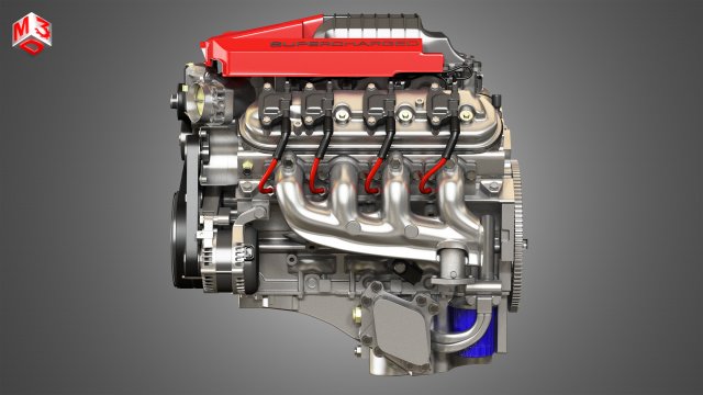 v8 supercharge engine 3D Model in Heavy Equipment 3DExport