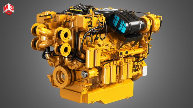 C32 acert engine 3D Model in Heavy Equipment 3DExport