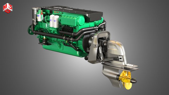 penta d6 400 engine 3D Model in Boats 3DExport