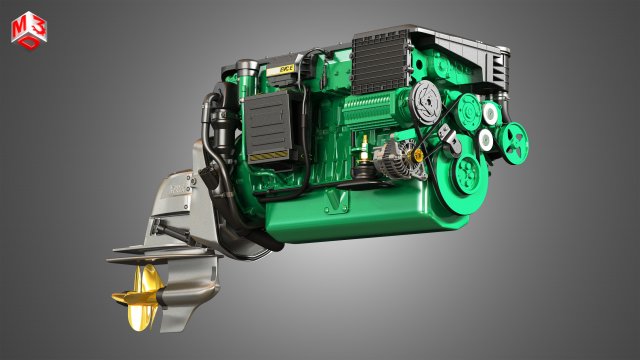 penta d6 400 engine 3D Model in Boats 3DExport
