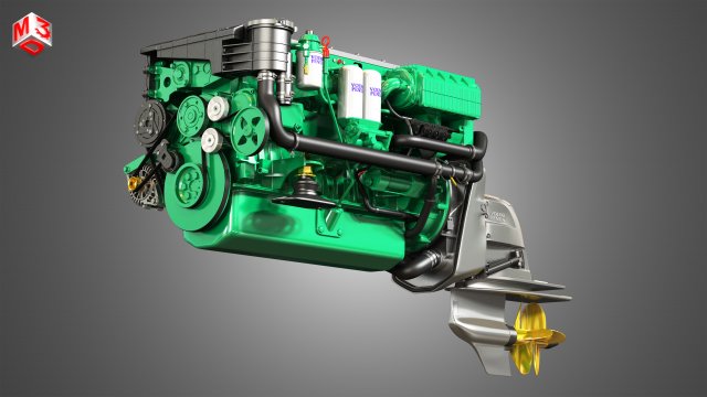 penta d6 400 engine 3D Model in Boats 3DExport
