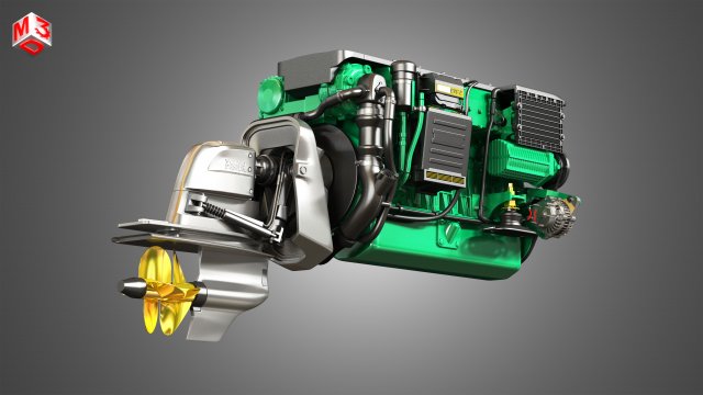 penta d6 400 engine 3D Model in Boats 3DExport