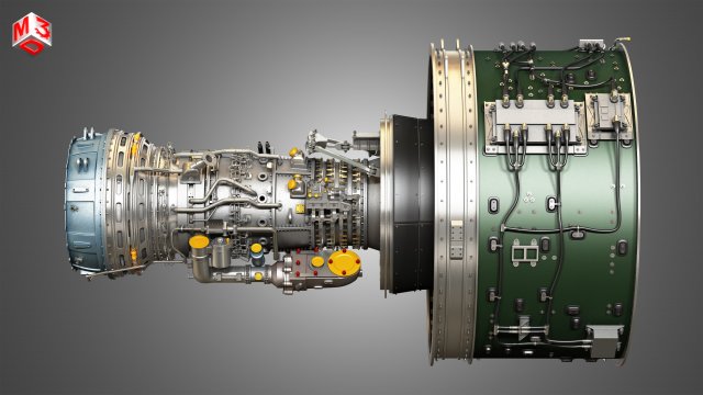 Pw gtf geared turbofan engine 3D Model in Parts 3DExport