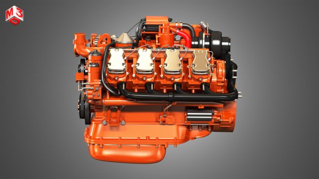 dc16 -diesel engine 3D Model in Heavy Equipment 3DExport