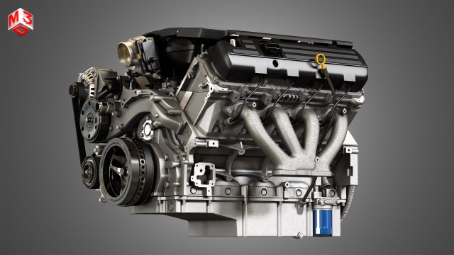 lt1 engine - v8 small block engine 3D Model in Parts of auto 3DExport