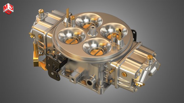 holley dominator carburetor 3D Model in Parts of auto 3DExport