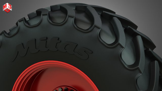 tractor tires and rims - t07 3D Model in Parts 3DExport