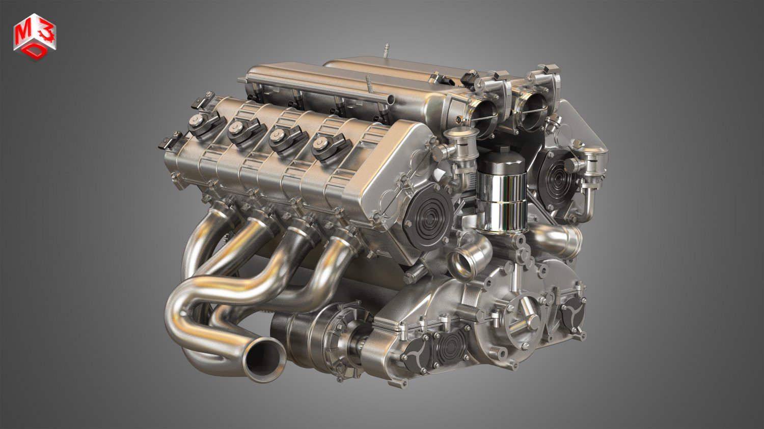 RGT8 RUF V8 Engine 3D Model in Parts 3DExport