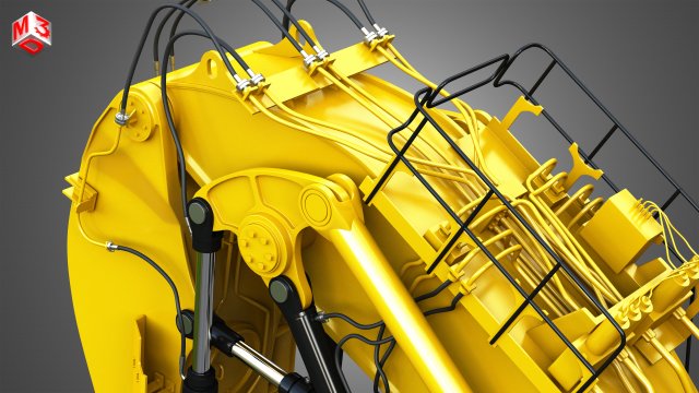 excavator hydraulic loading arm 3D Model in Parts 3DExport