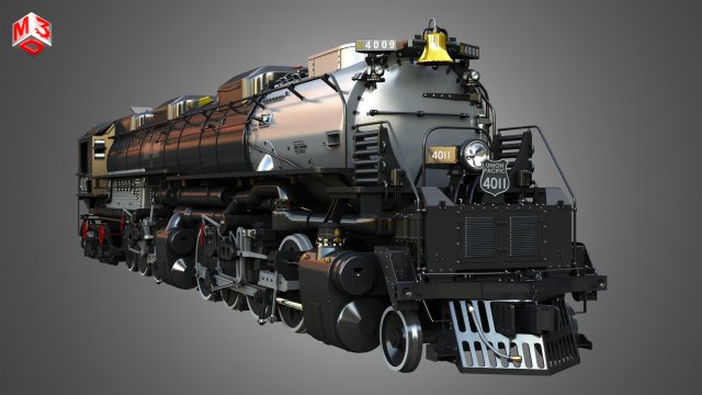 Big Boy 4014 - Steam Locomotive 3D Model in Train 3DExport