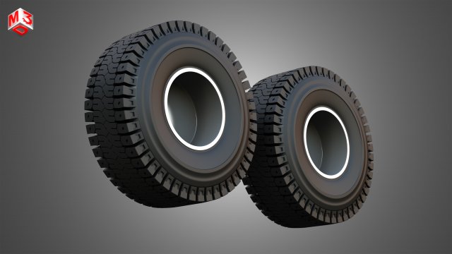 Mining Truck Wheels and Tires 3D Model in Parts 3DExport
