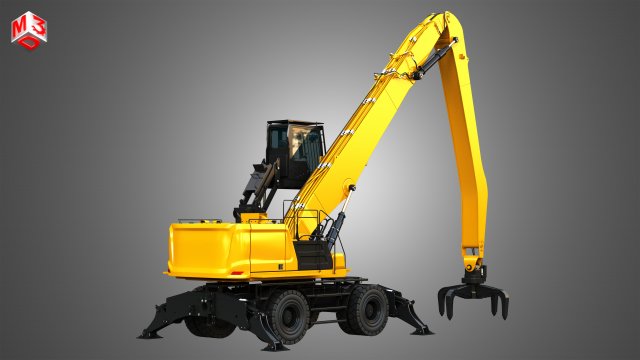 MH3050 - Wheel Material Handler 3D Model in Heavy Equipment 3DExport