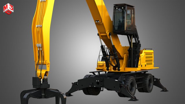 MH3050 - Wheel Material Handler 3D Model in Heavy Equipment 3DExport