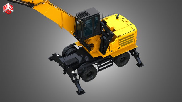 MH3050 - Wheel Material Handler 3D Model in Heavy Equipment 3DExport