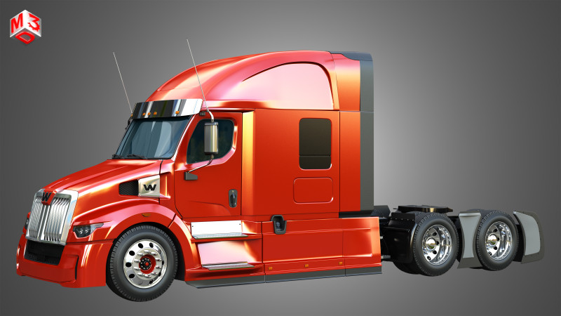 57X Semi Truck - Ultra Cab Sleeper Truck 3D Model in Truck 3DExport