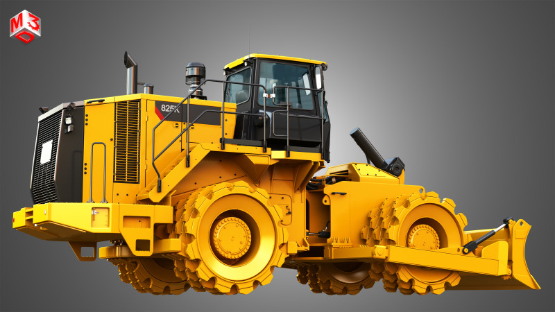 825K - Soil compactor 3D Model in Heavy Equipment 3DExport