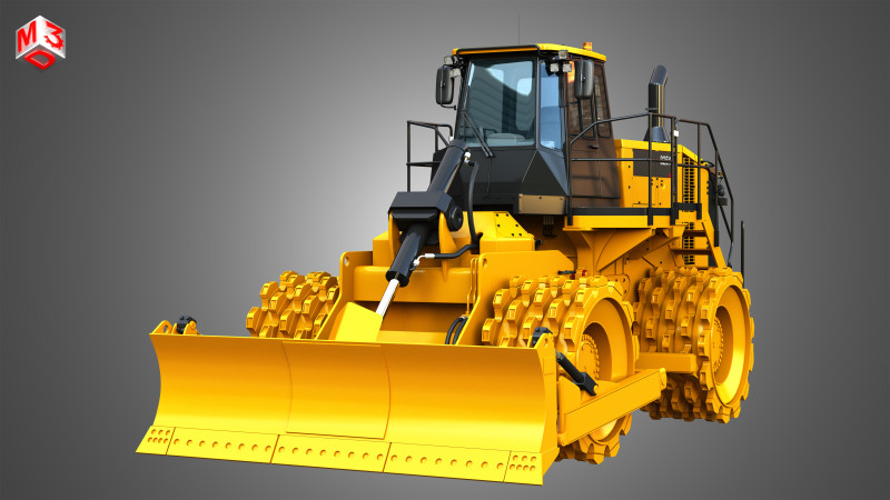 825K - Soil compactor 3D Model in Heavy Equipment 3DExport