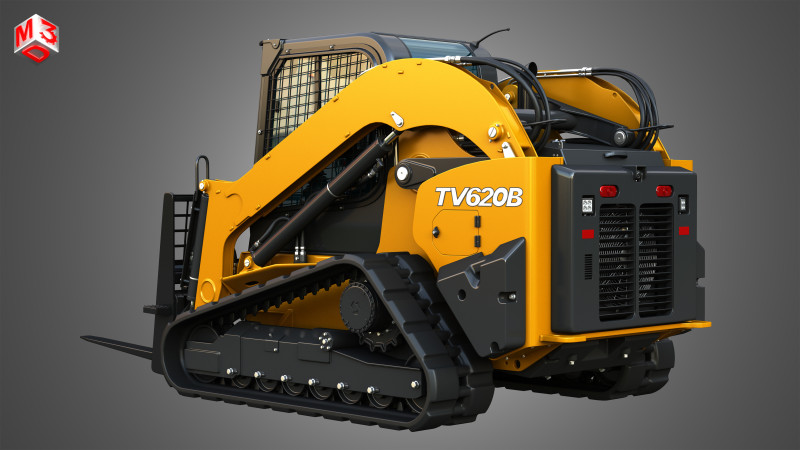 TV620B Compact Track Loader - Pallet Fork 3D Model in Heavy Equipment ...