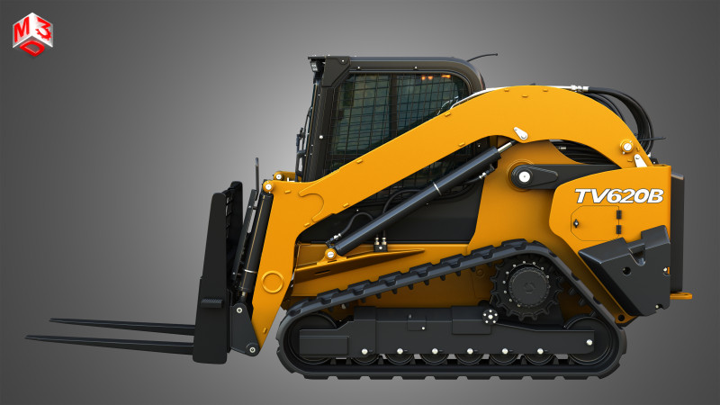TV620B Compact Track Loader - Pallet Fork 3D Model in Heavy Equipment ...