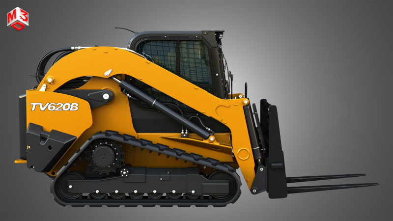 TV620B Compact Track Loader - Pallet Fork 3D Model in Heavy Equipment ...