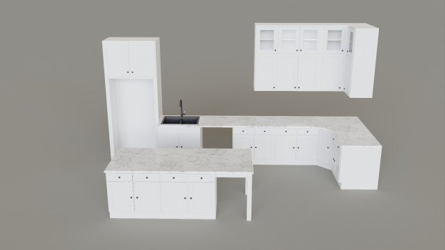 Kitchen Countertop Set 3D Model in Kitchen 3DExport