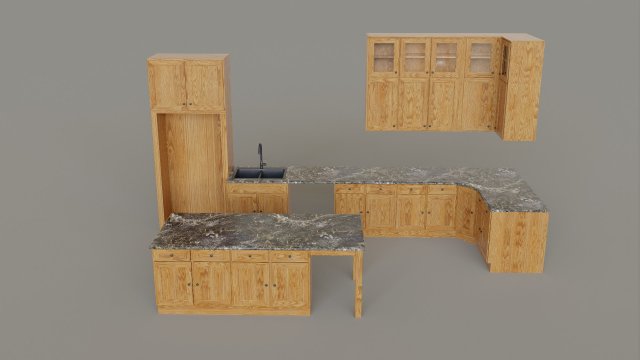 Kitchen Countertop Set 3D Model in Kitchen 3DExport