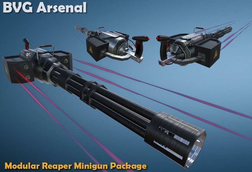modular reaper minipackage - hq 3D Models in Machine Gun 3DExport