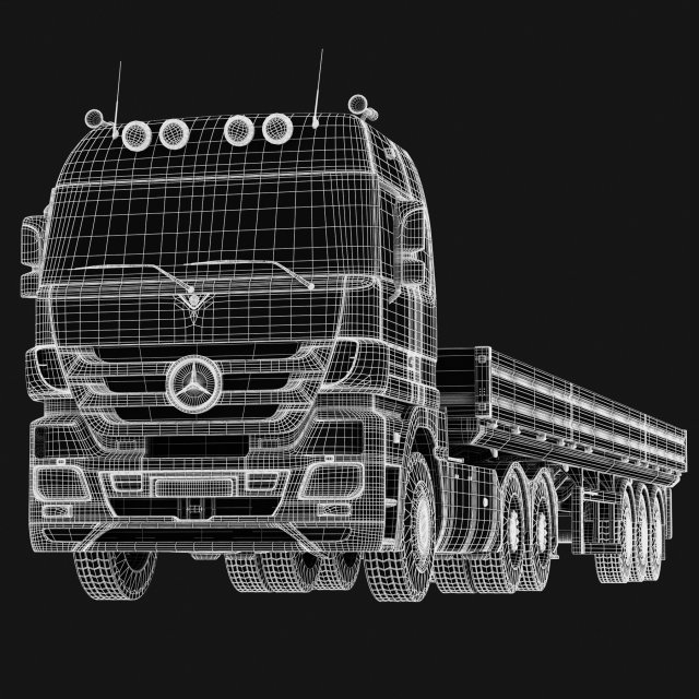 mercedes-benz actros trailer truck 3D Model in Trailers 3DExport