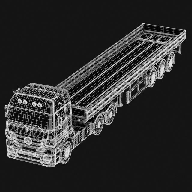 mercedes-benz actros trailer truck 3D Model in Trailers 3DExport