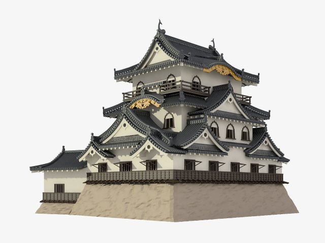 hikone japanese castle 3D Model in Buildings 3DExport
