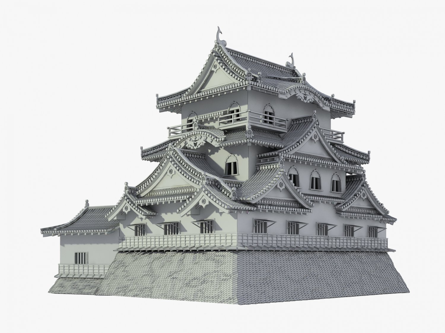Hikone Japanese Castle 3D Model in Buildings 3DExport