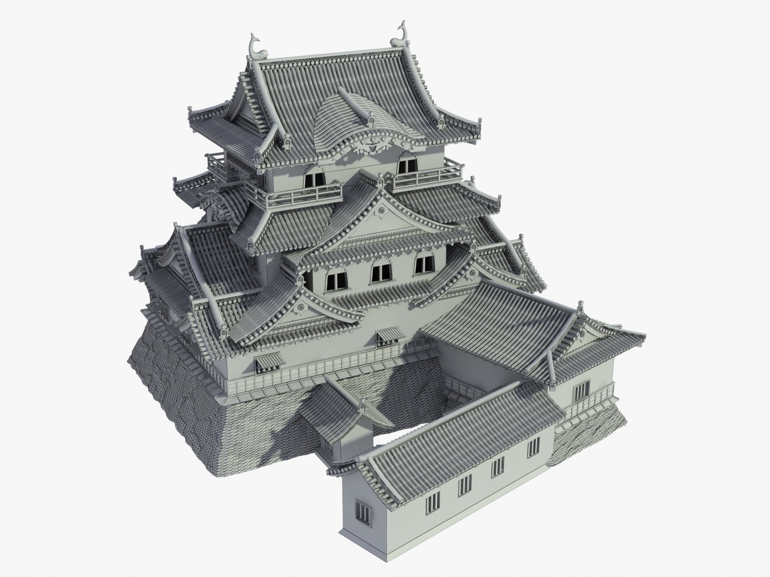Hikone Japanese Castle 3D Model in Buildings 3DExport
