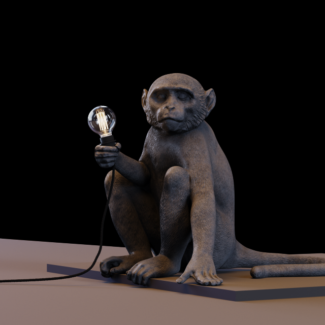 the monkey lamp sitting version 3D Model in Table Lamps 3DExport