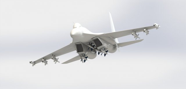 su 27 with rockets r77 r73 and r27 3D Model in Fighter 3DExport