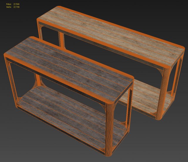 martens rectangular console table 3D Model in Table 3DExport