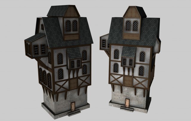 medieval low poly game pack buildings 3D Model in Fantasy 3DExport