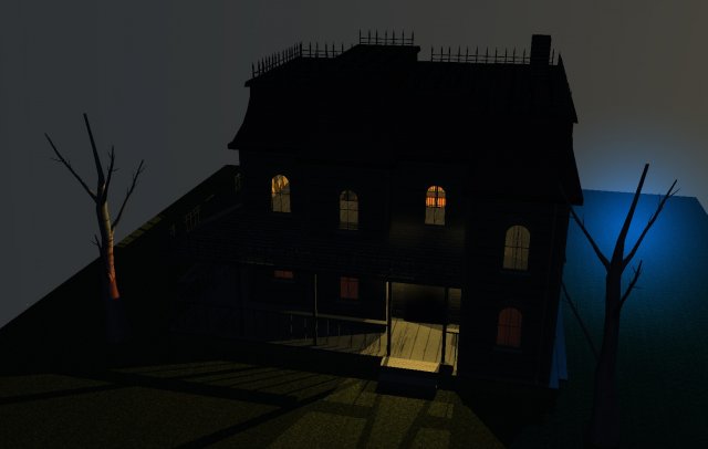 low poly haunted house 3D Model in Buildings 3DExport
