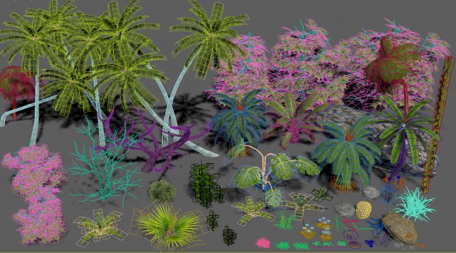 tropical nature 50 models pack 3D Model in Tree 3DExport