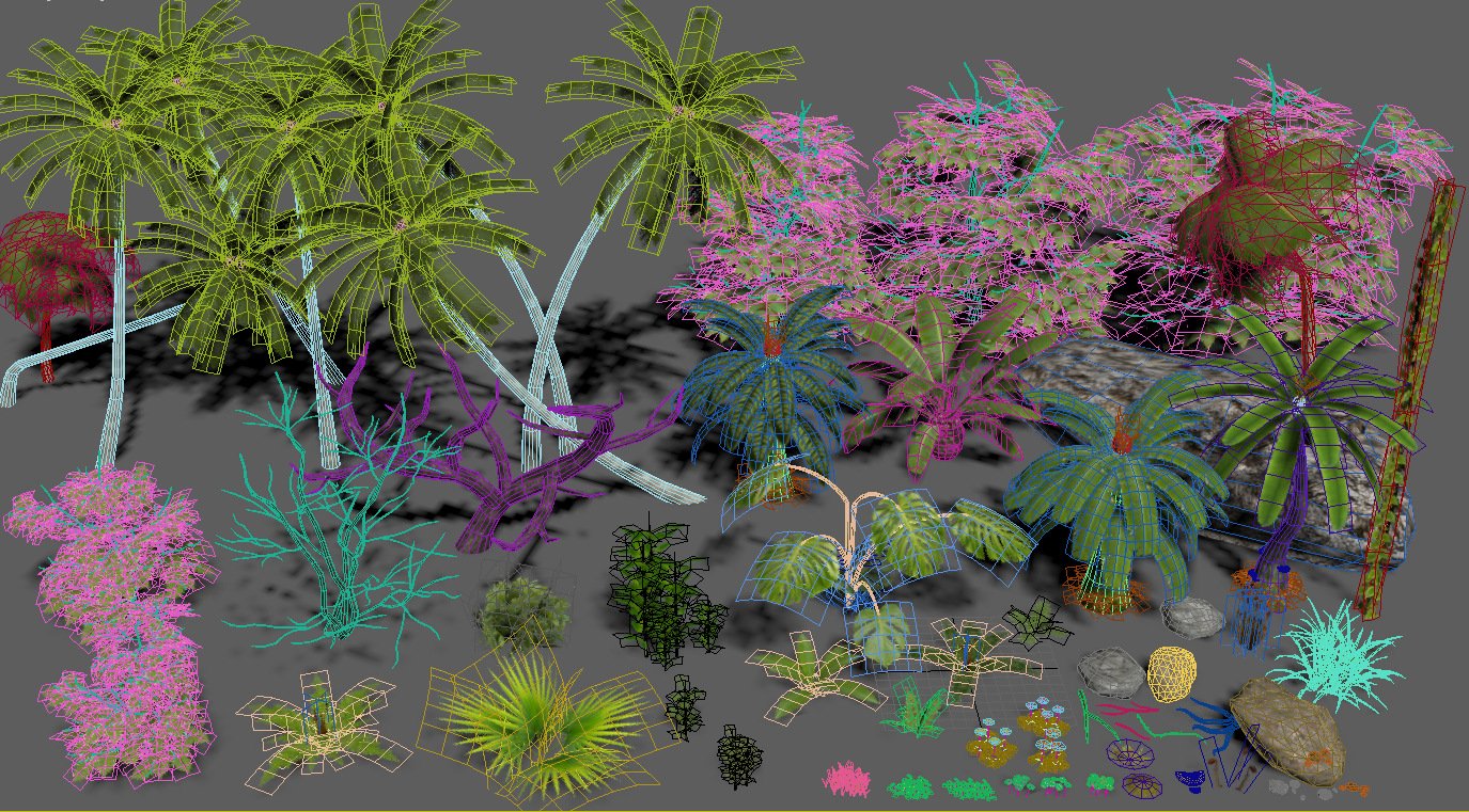 Tropical Nature 50 models pack 3D Model in Tree 3DExport