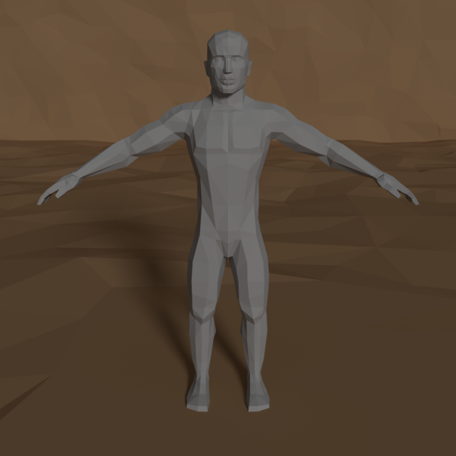 low poly male base mesh rigged 3D Model in Man 3DExport