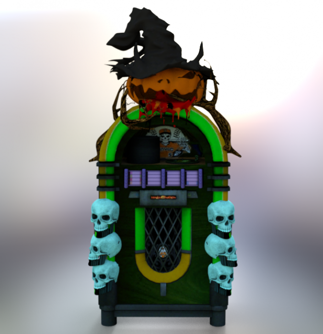 Jukebox Halloween 3D Model in Audio 3DExport