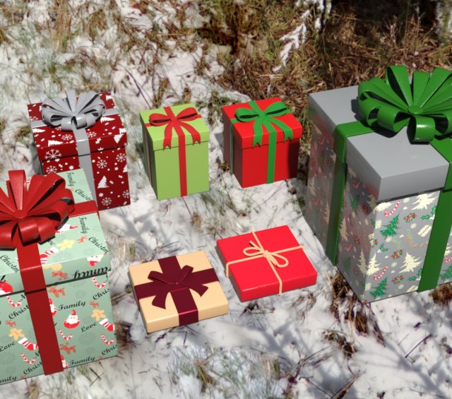 Pack props christmas 3D Model in X-mas 3DExport