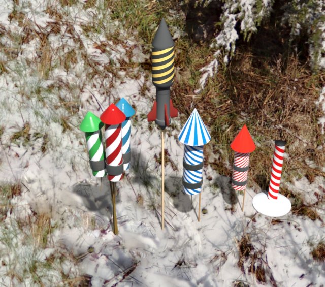 Pack props christmas 3D Model in X-mas 3DExport