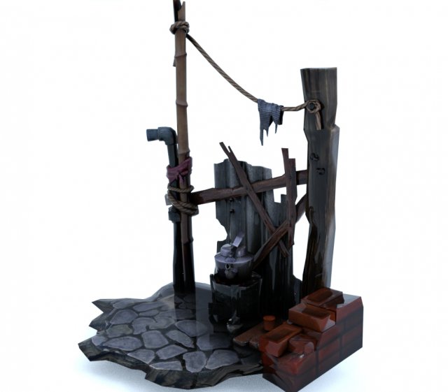 Random Scene 3D Model in Environment 3DExport